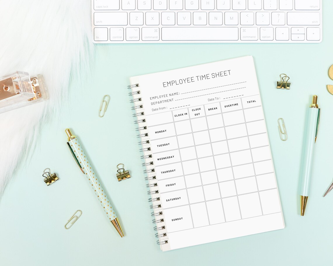 Employee Time Sheet Employee Time Tracker Printable - Etsy
