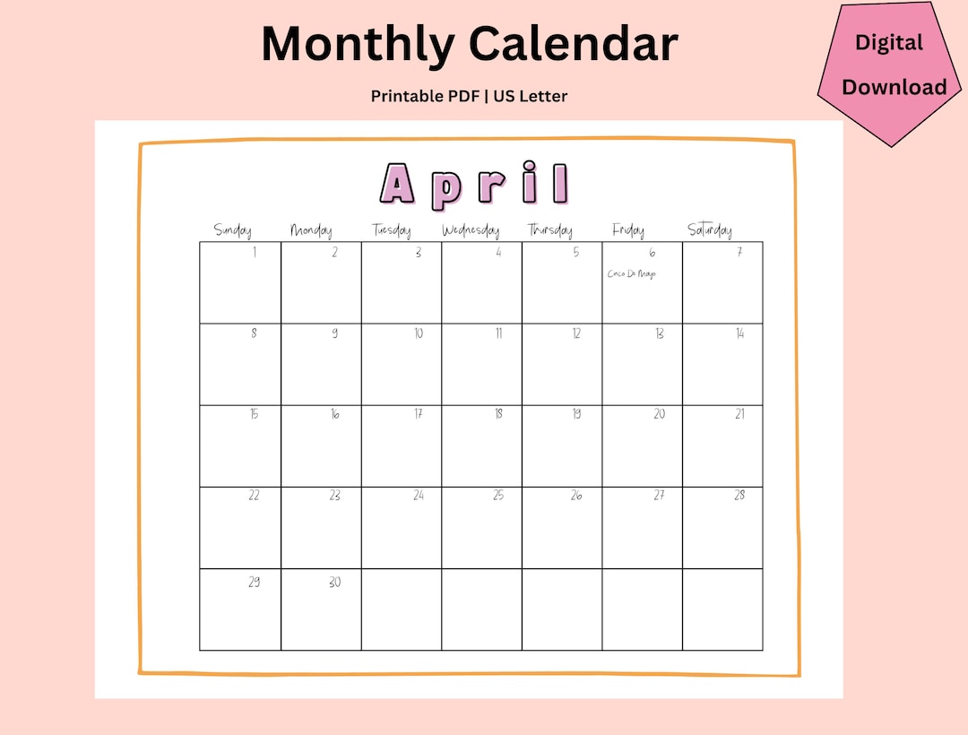 Monthly Calendar 2023, Simple Calendar, 11 X 8.5 Inches, Horizontal ...