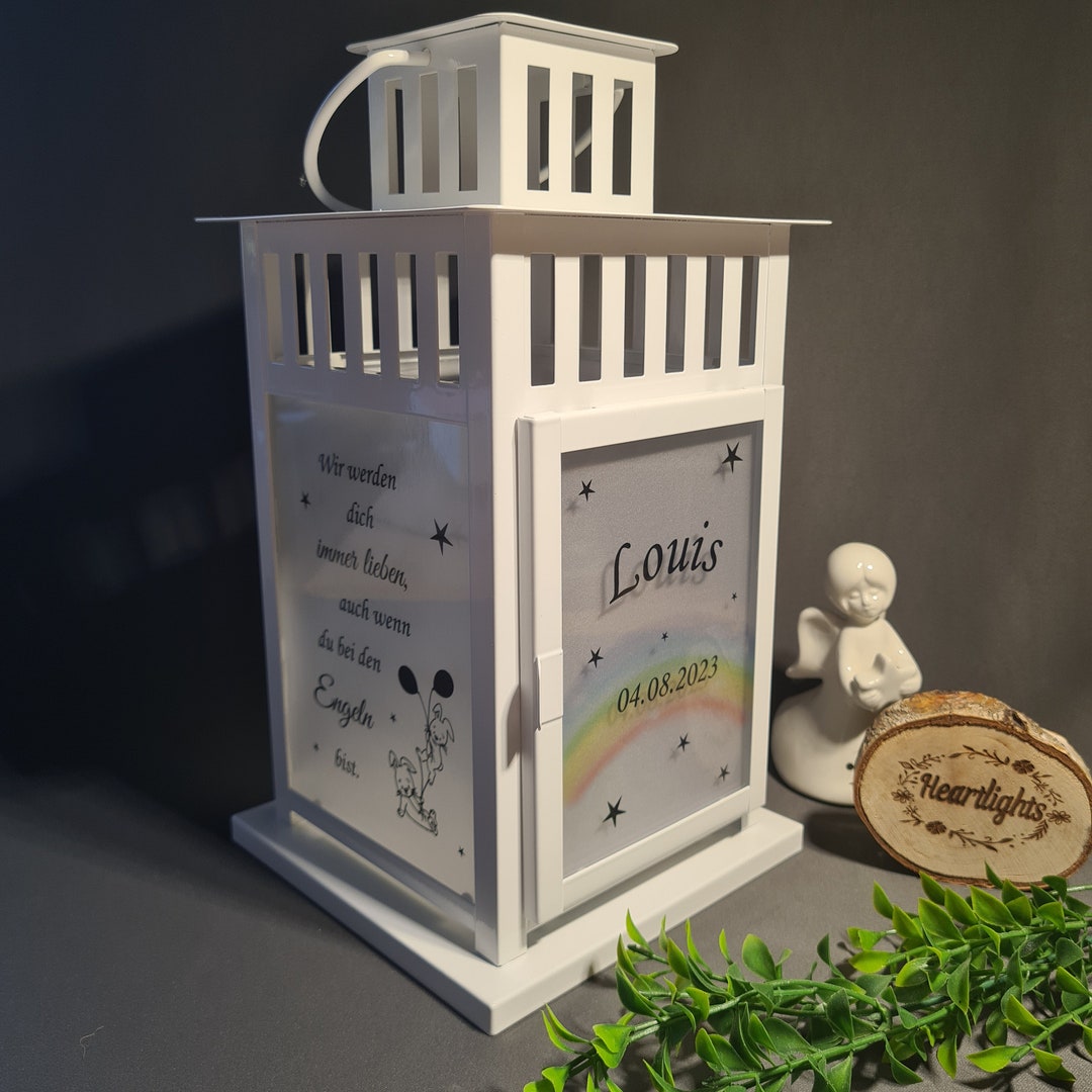 Personalized Photo Lantern Grave Star Child Memory, Lantern Farewell ...