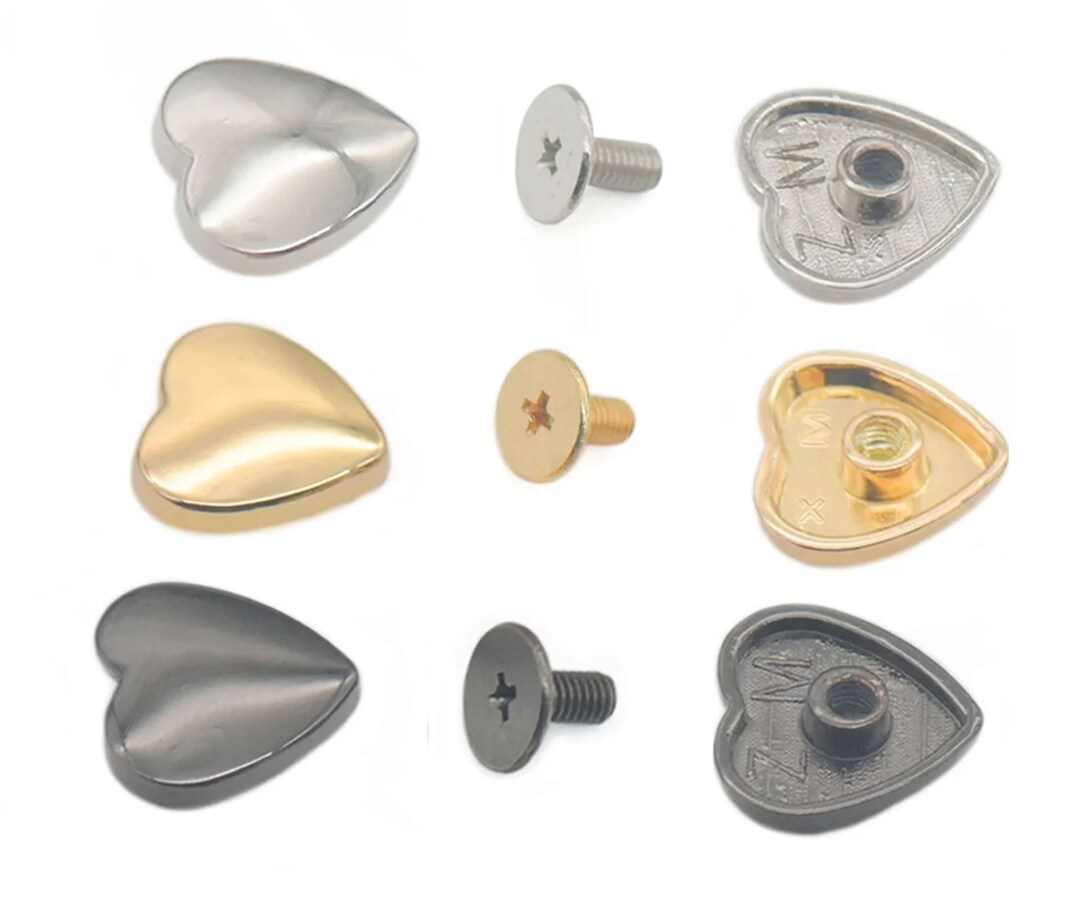 Heart Shape Love Rivets Stud 14x14mm Screwback Screws for Bags Belt ...