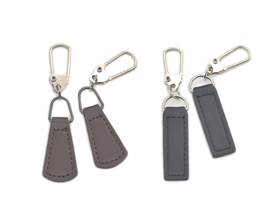 Tab PU Locking Catch Leather Slide Fasteners Slider Pull Zipper Slider ...