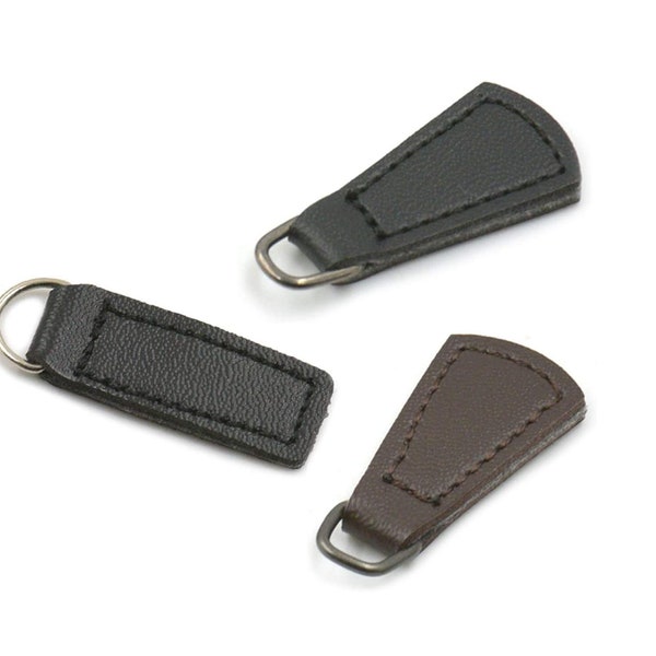 Leather Zipper Pull - Etsy