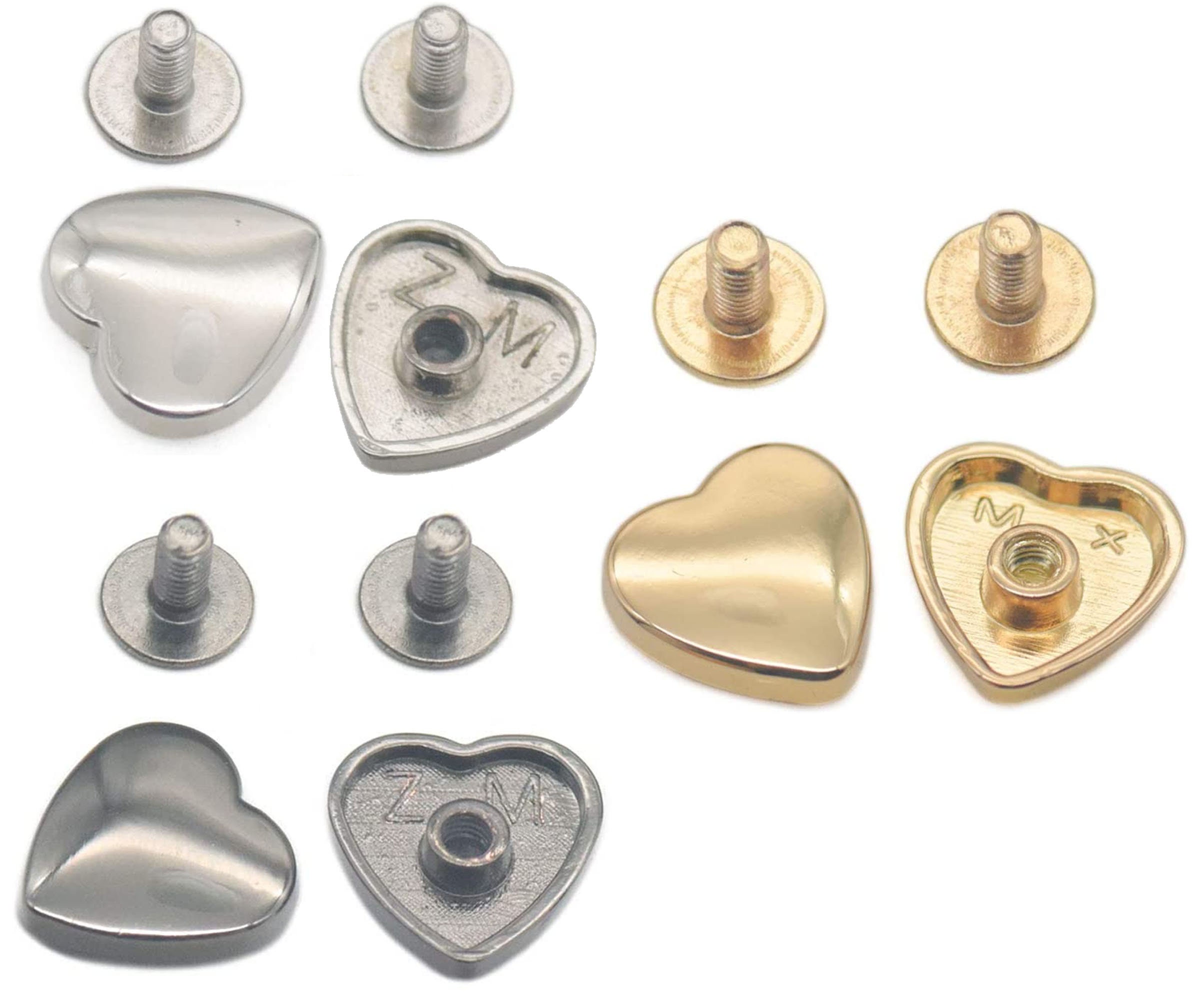Heart Shape Love Rivets Stud 14x14mm Screwback Screws for Bags Belt ...