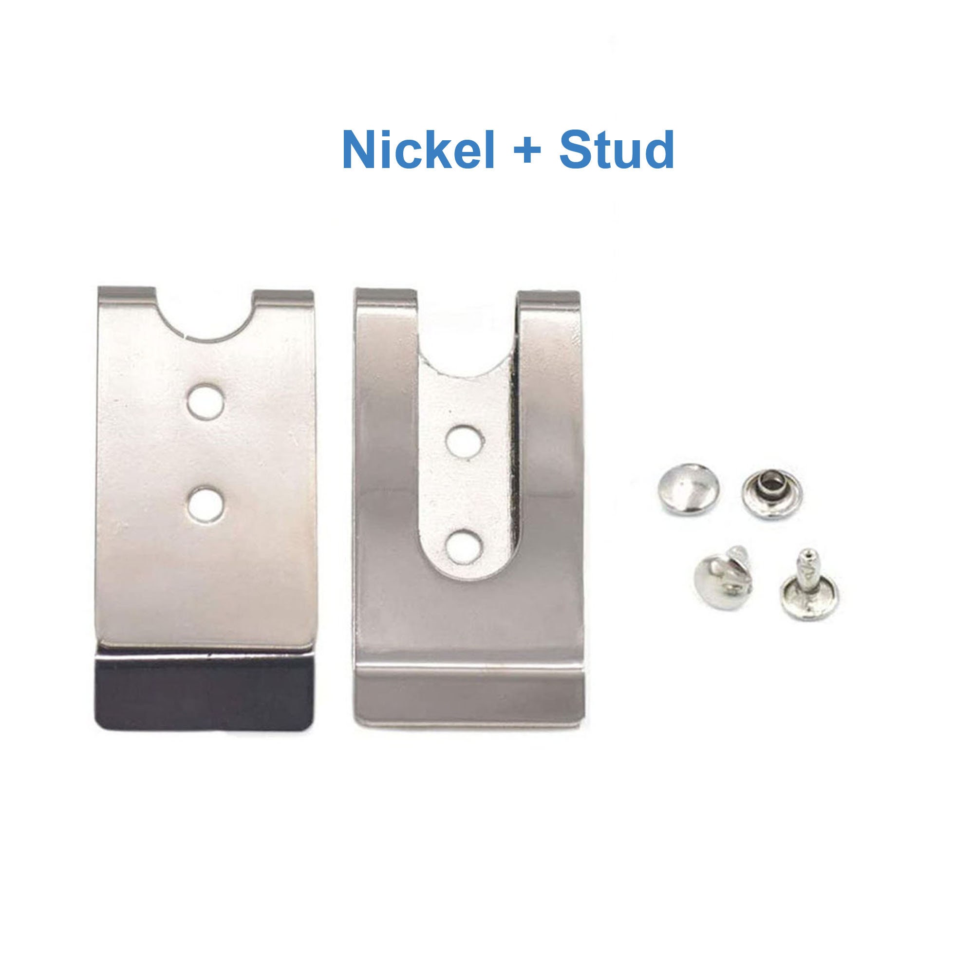 Metal Double Holes Holster Sheath Belt 54mmx25mm Clip Clasp Spring Hook ...