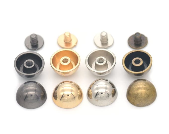 Dome Rivets, Antique Brass, Nickel , Gun Metal DIY 7mm, 9mm 10mm, 12mm ...