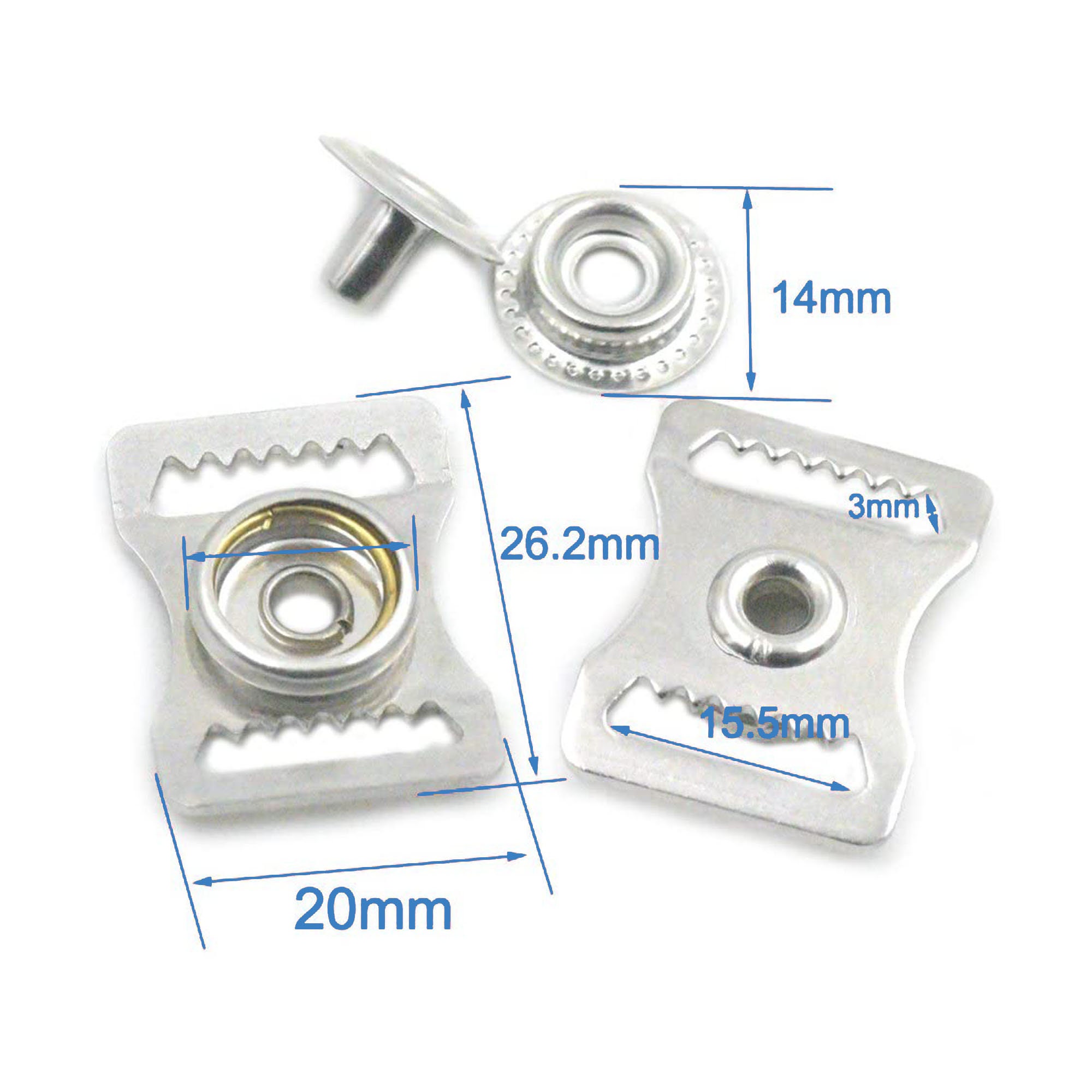 Adjustable Cap Buckle Webbing Non-slip Tooth Snap Fastener Leather ...