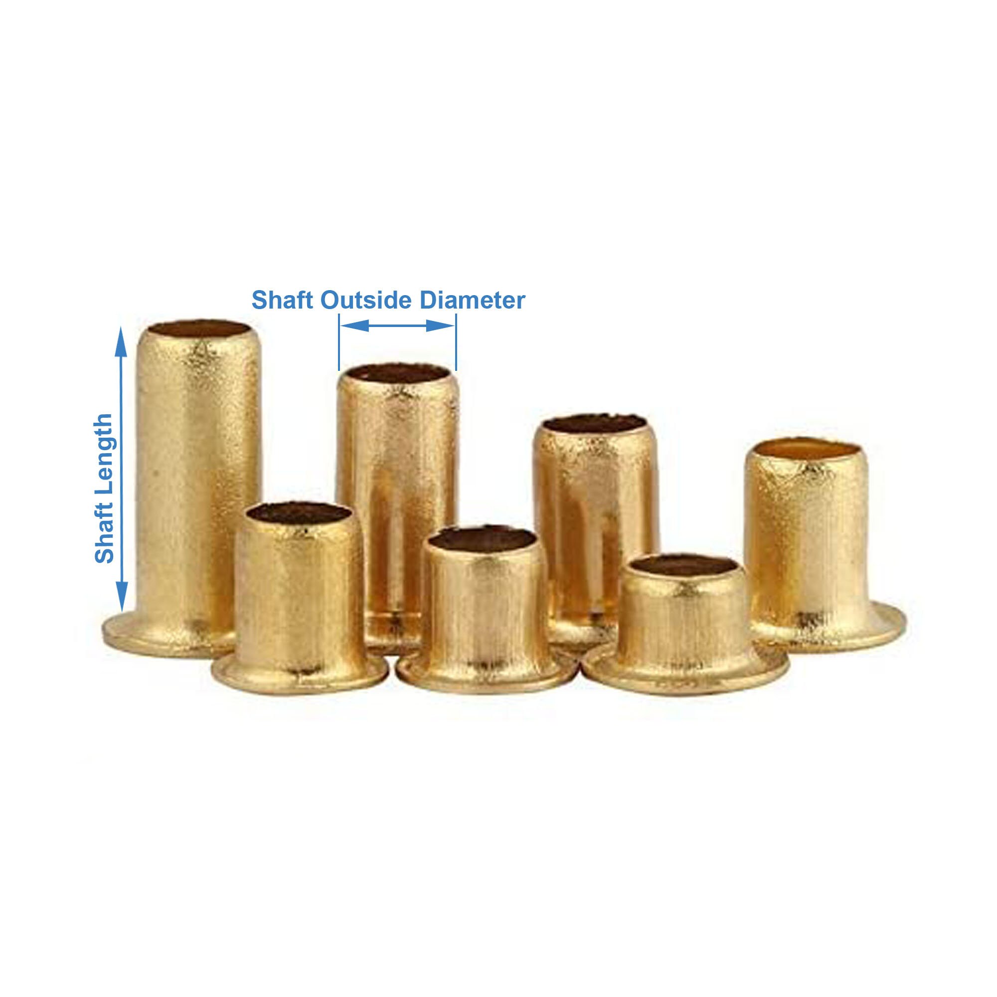 Brass Metric Eyelet Rivets M3 M4 Thread Through Nuts Hollow Hole ...