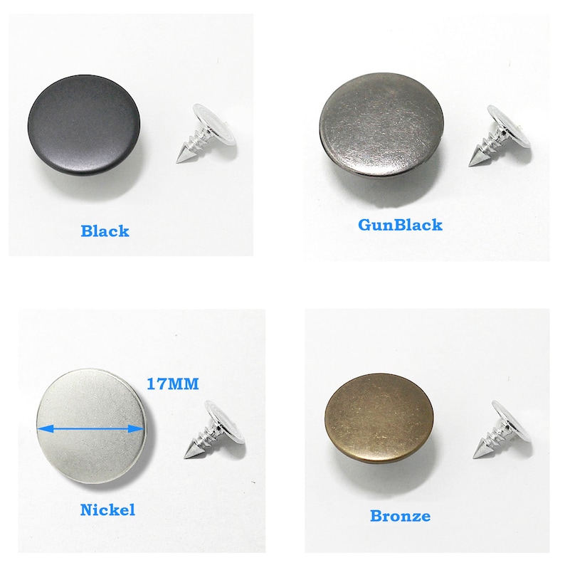 Jackets Button Jeans Rivet NO-SEW Tack Look Inside Snap Denim Stud 17mm ...