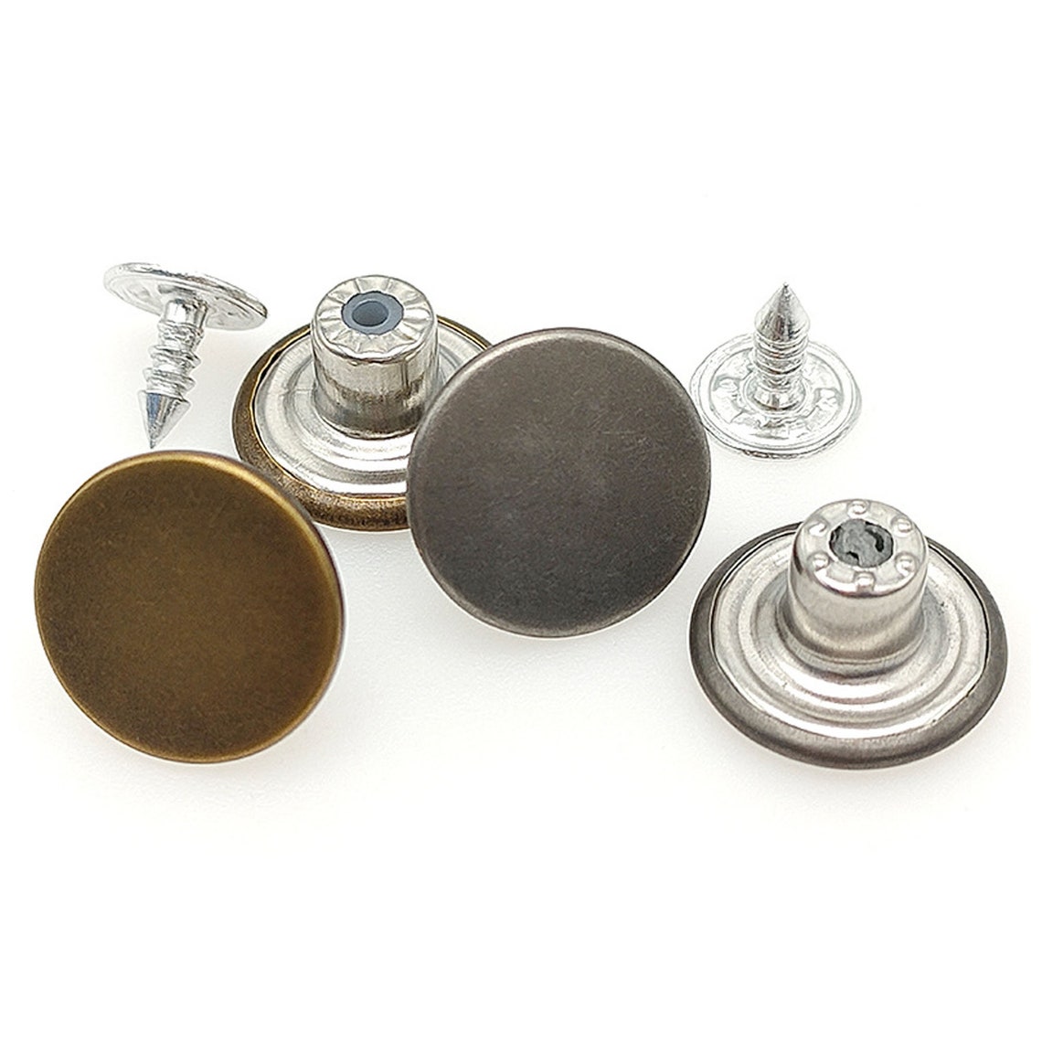 Jackets Button Jeans Rivet NO-SEW Tack Look Inside Snap Denim Stud 17mm ...