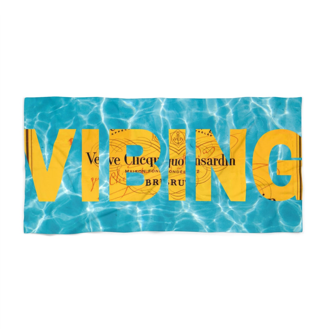 Vibing Veuve Champagne Palm Tree Pool Bath Towel & Beach Towel - Etsy