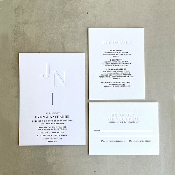 Letter Press Wedding Invitations - Etsy