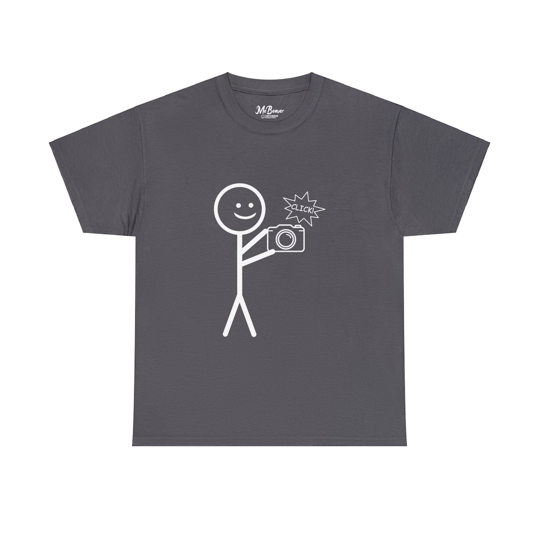 Stickman Camera Shirt for Birthday Unisex Heavy Cotton Tee Shirt T ...