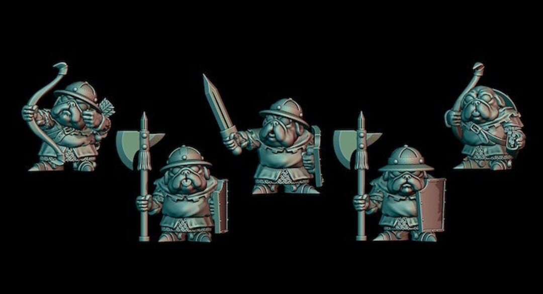 Pug Town Guards - Dnd Miniatures - Etsy