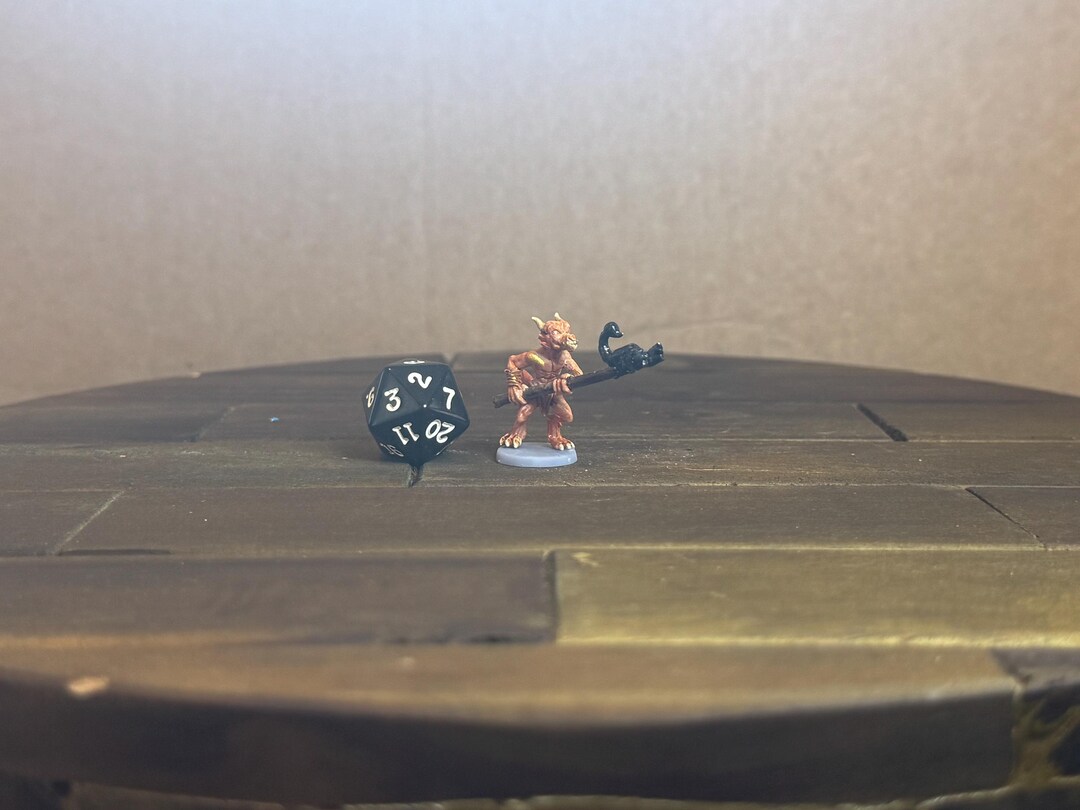 Hand Painted Fire Orange Kobold With Scorpion - Etsy