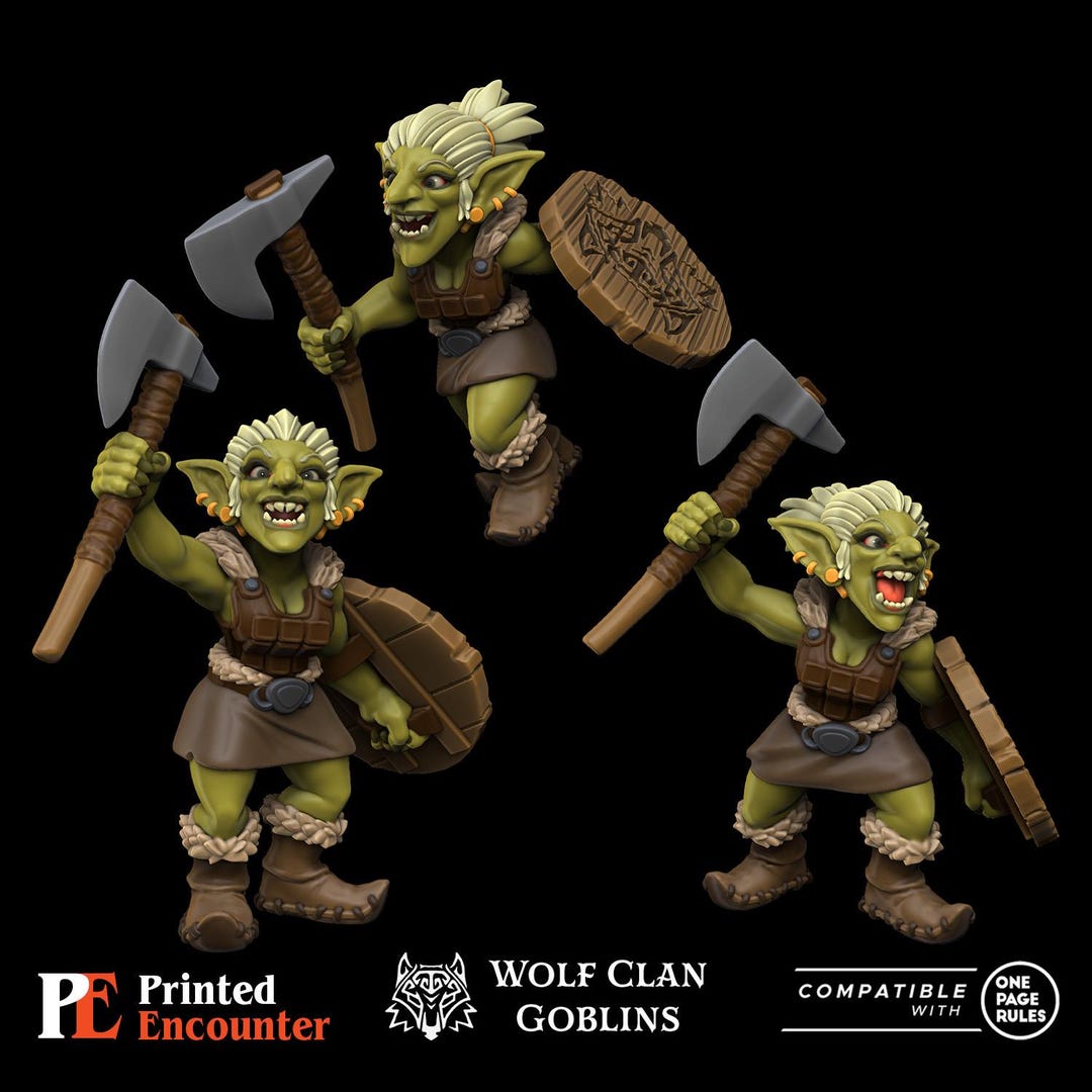 Printed Encounter - Squad of Female Wolf Clan Goblins Warriors and ...