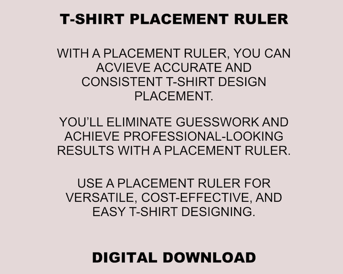 T-shirt Placement Ruler, Vinyl Placement, Heat Transfer Tool ...