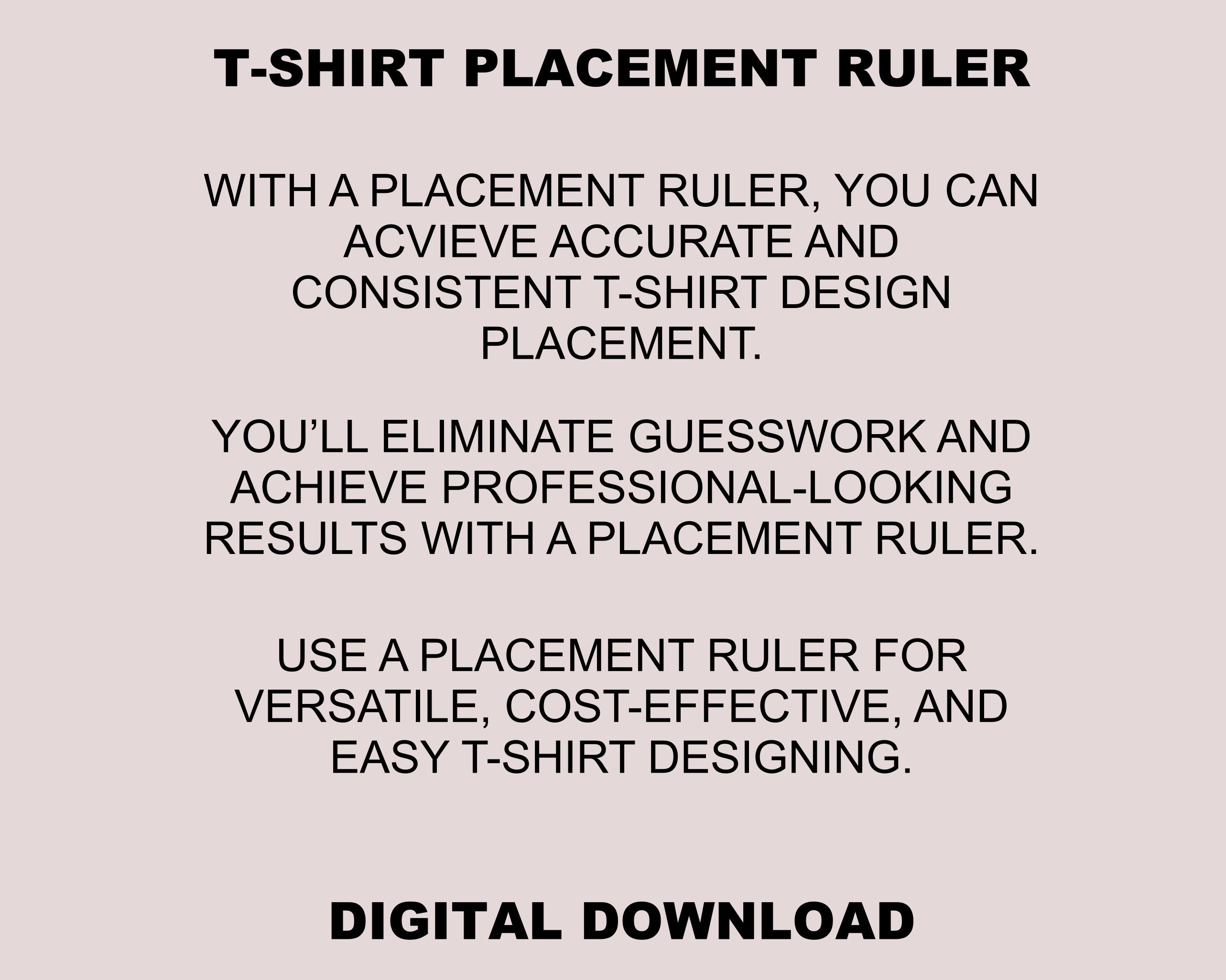 T-shirt Placement Ruler, Vinyl Placement, Heat Transfer Tool ...