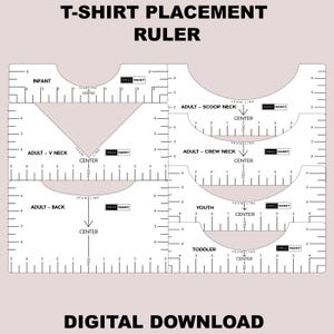T-shirt Placement Guide and Ruler Bundle, Vinyl Placement Bundle, Heat ...