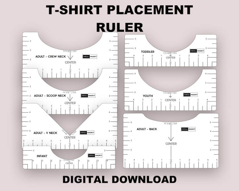 T-shirt Placement Ruler, Vinyl Placement, Heat Transfer Tool ...