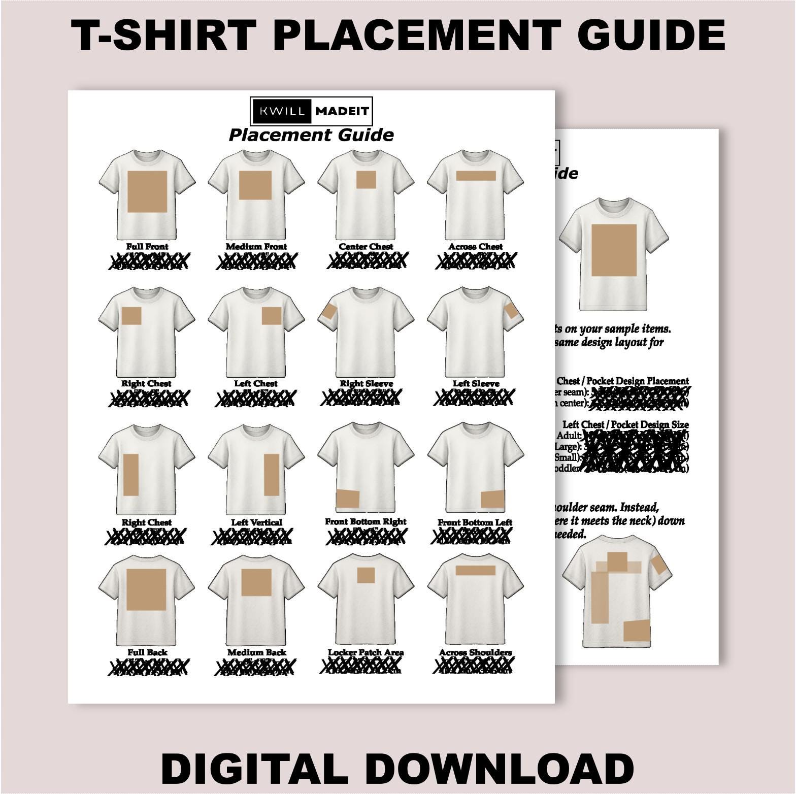 T-shirt Placement Guide, Vinyl Placement, Heat Transfer Vinyl Tool ...
