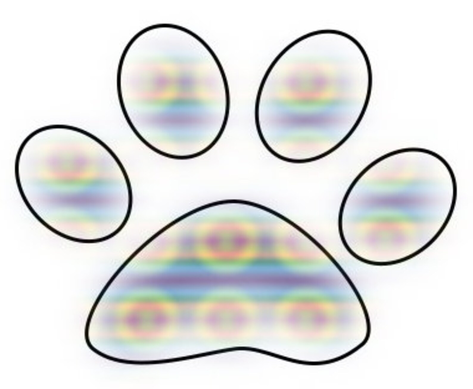 Animal Paw Print Clip Art, Rainbow Paw Print, Clip Art - Etsy