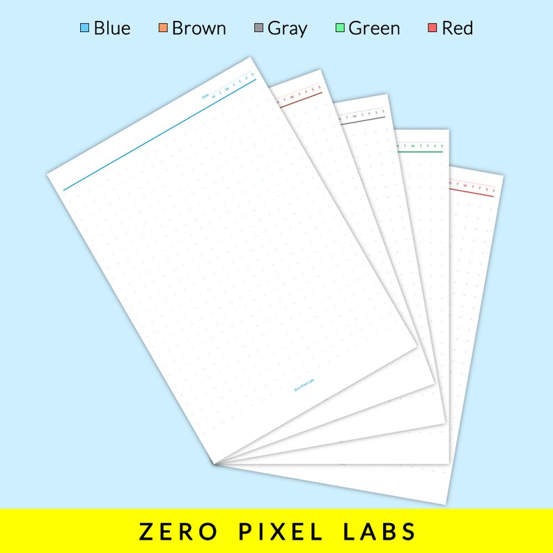 Bundle Lined Grid Dotted Notebook Paper Journal PDF Printable, A4, A5 ...