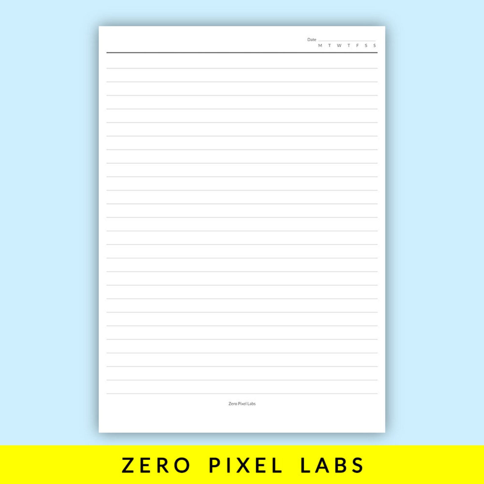 Lined Notebook Paper Journal PDF Printable, A4, A5, Letter, Digital ...