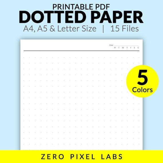 Dotted Notebook Paper Journal PDF Printable A4 A5 Letter | Etsy