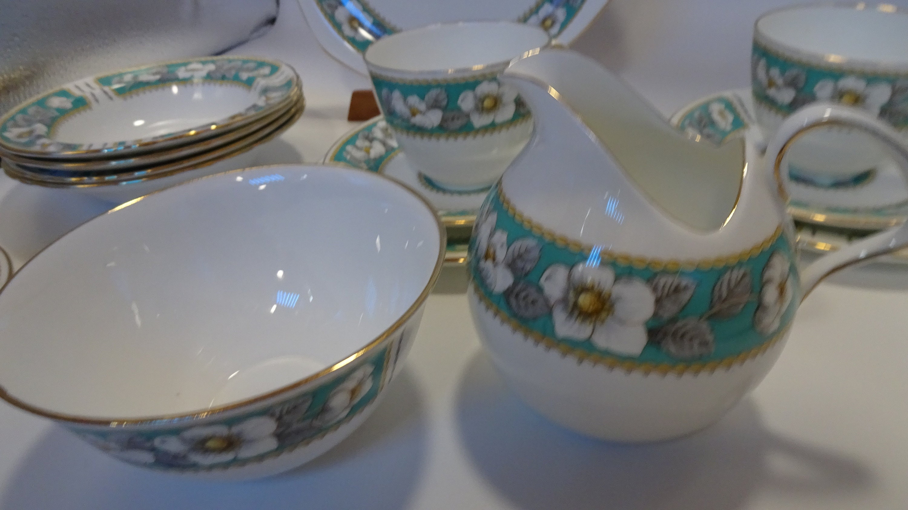 Vintage Foley Tea Set Breakfast Set Rare Christmas Rose Pattern Place ...