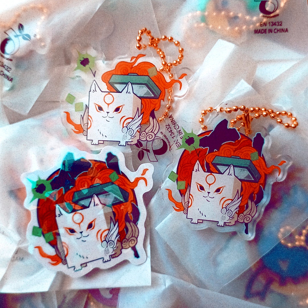 Square Okami Acrylic Charm - Etsy