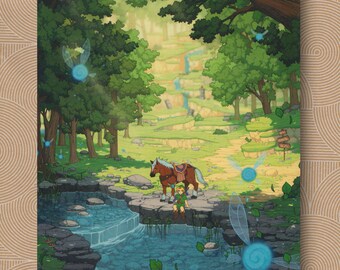 18x24 Video Game Art Legend of Zelda PRINT on Canvas by J. - Etsy
