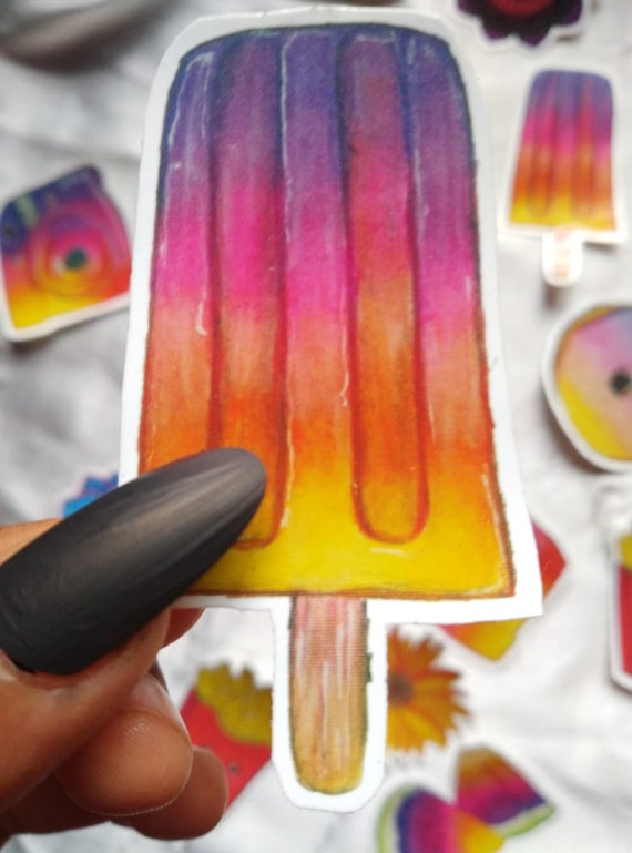 Kids' Crafts kawaii popsicle Cute popsicle sticker waterproof vinyl ...
