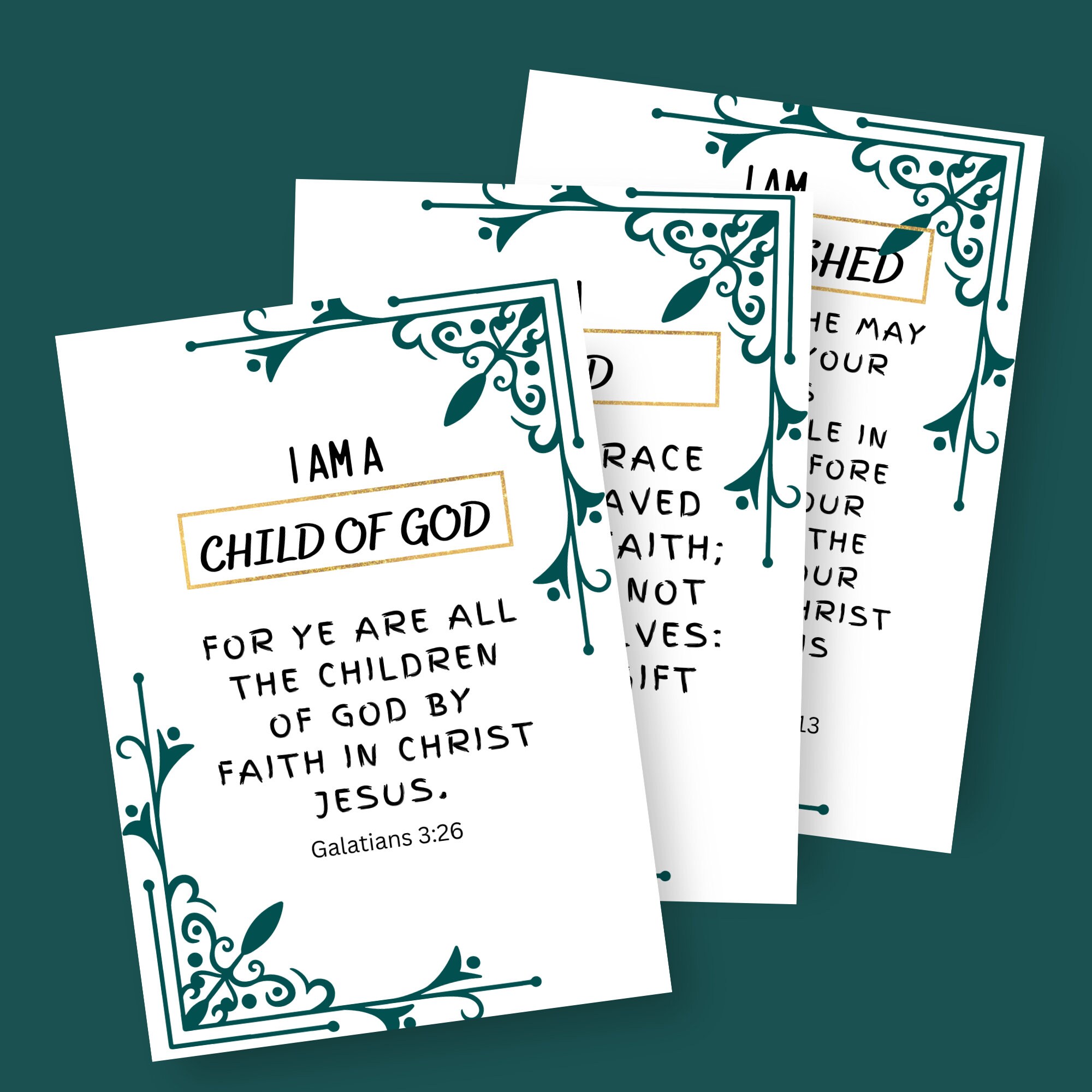 Scripture Cards With Stand, Christian Affirmation Cards, KJV Bible ...