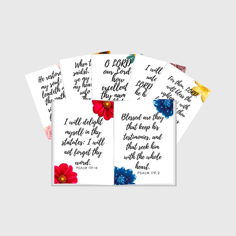 KJV Scripture Cards, Bible Verse Cards, Bible Memory Card, 5x7 Printed ...