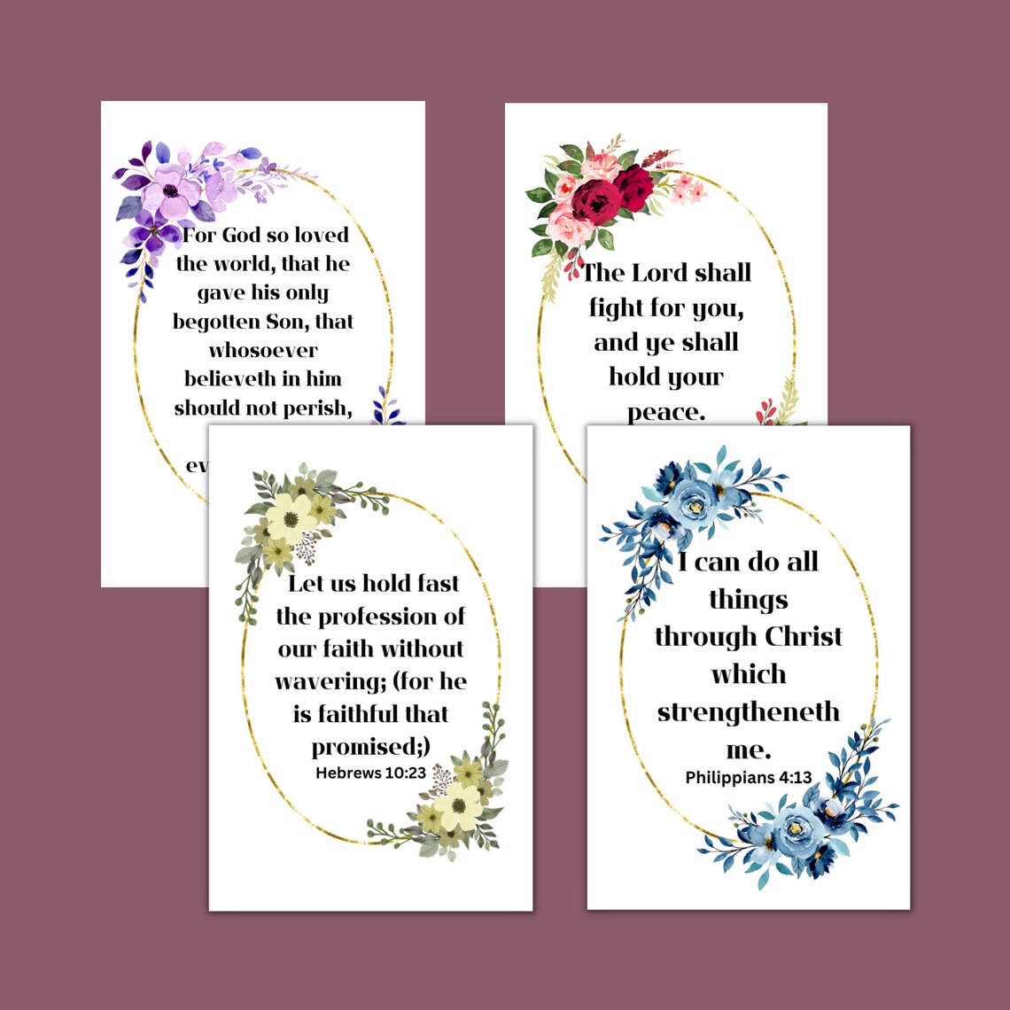 KJV Scripture Cards, Printed Bible Verse Cards, Bible Memory Card ...