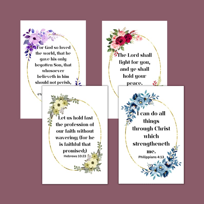 KJV Scripture Cards, Printed Bible Verse Cards, Bible Memory Card ...