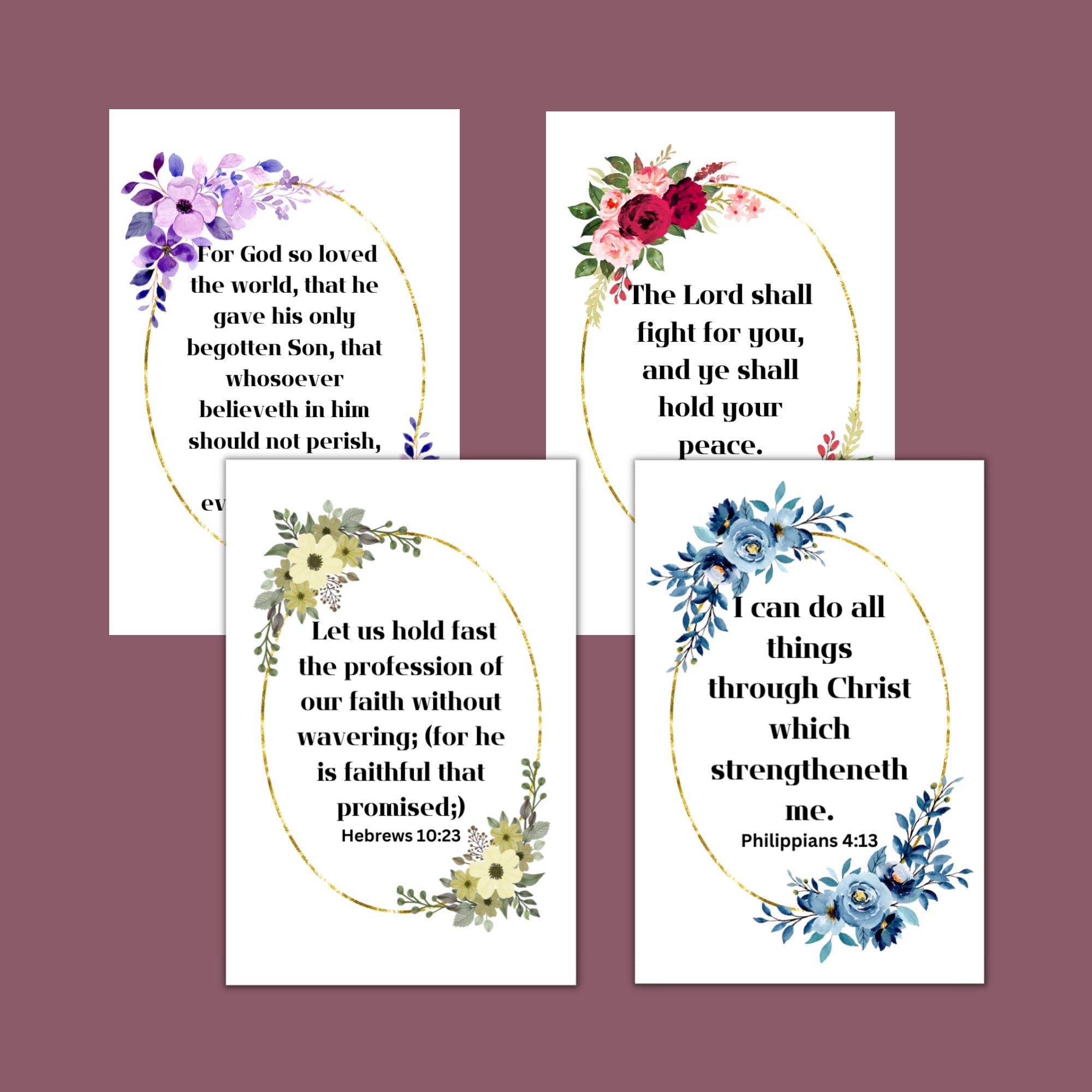 KJV Scripture Cards, Printed Bible Verse Cards, Bible Memory Card ...
