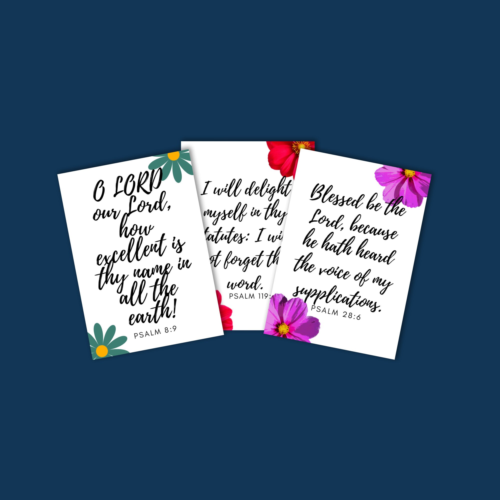 KJV Scripture Cards, Bible Verse Cards, Bible Memory Card, Printed ...