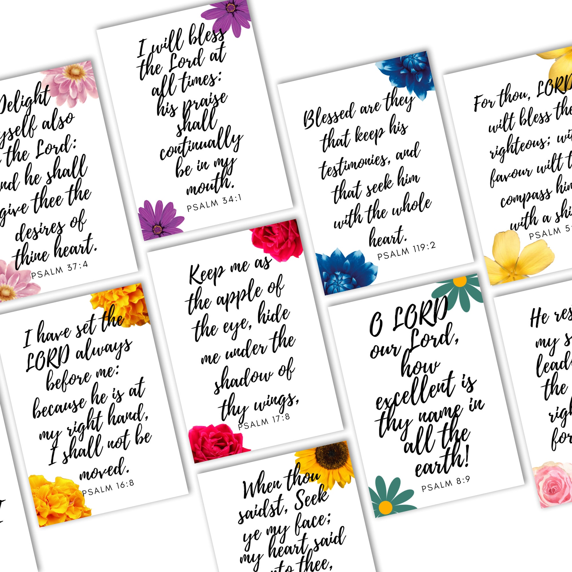 KJV Scripture Cards, Bible Verse Cards, Bible Memory Card, Printed ...