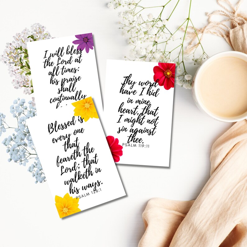 KJV Scripture Cards Bible Verse Cards Bible Memory Card - Etsy