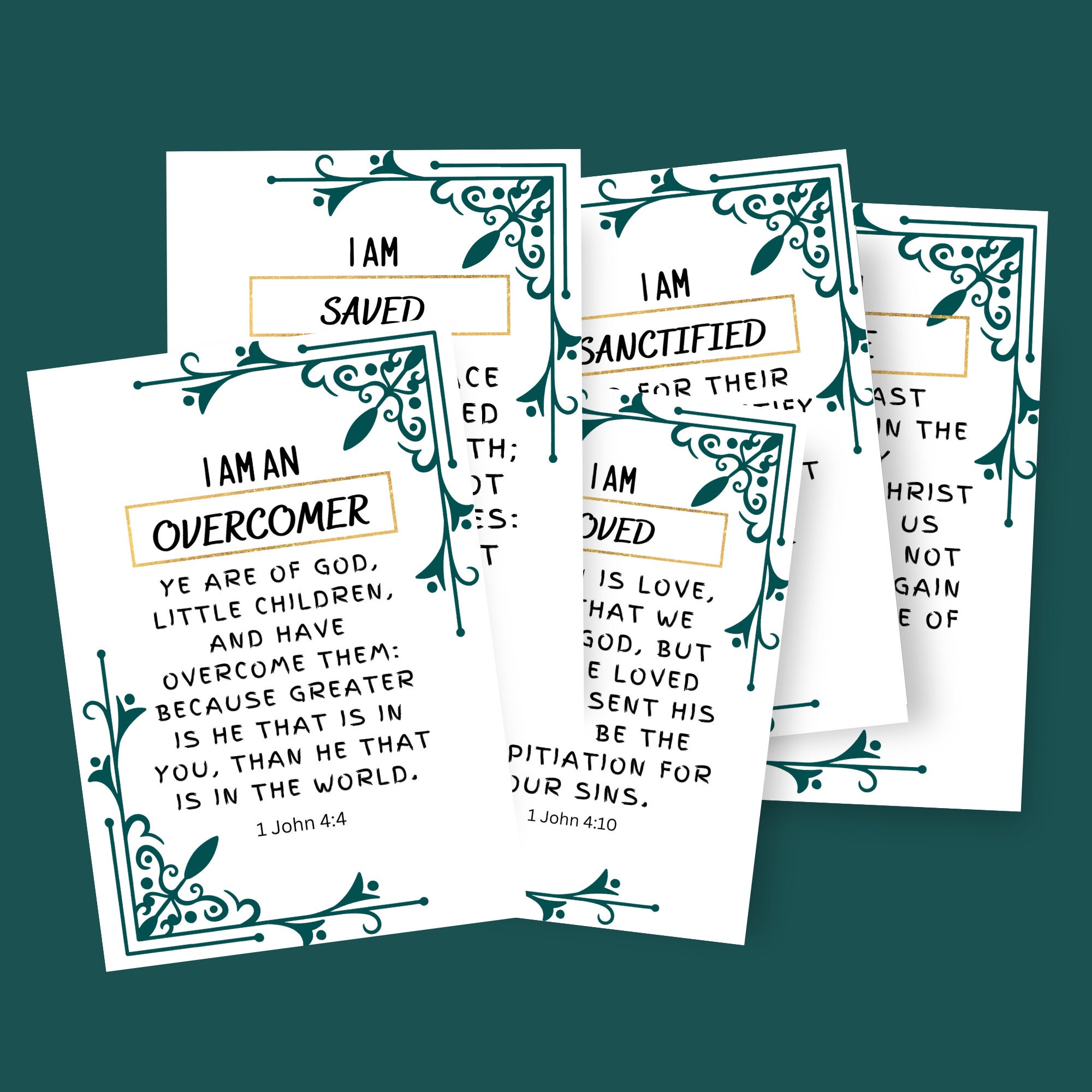 Scripture Cards With Stand, Christian Affirmation Cards, KJV Bible ...