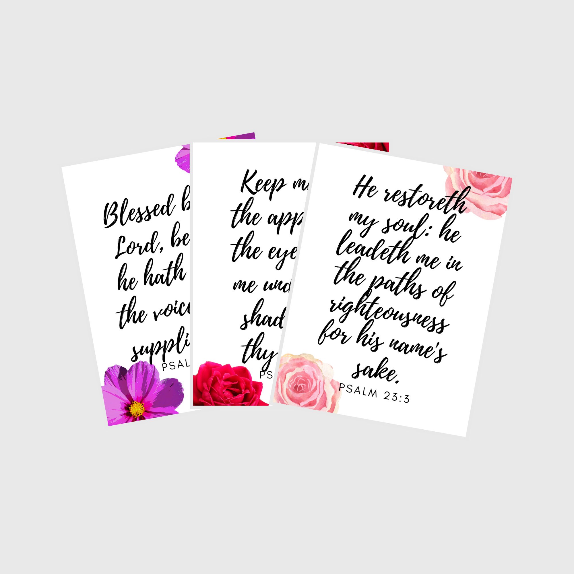 KJV Scripture Cards, Bible Verse Cards, Bible Memory Card, 5x7 Printed ...