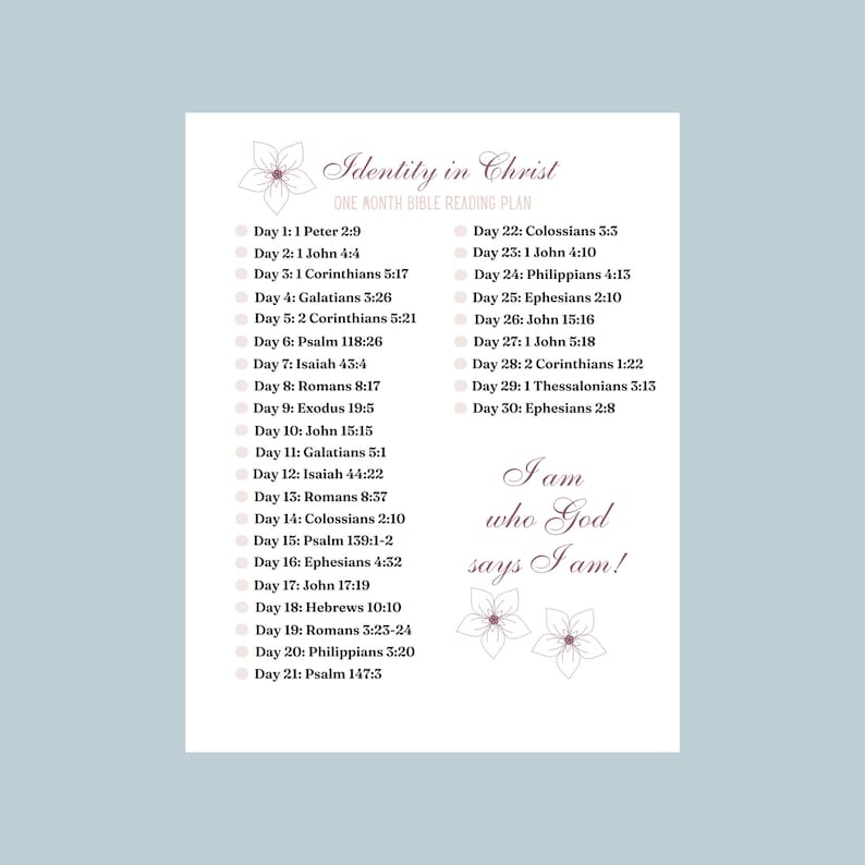 Printable Devotional, Daily Bible Study, Monthly Bible Reading Plan ...