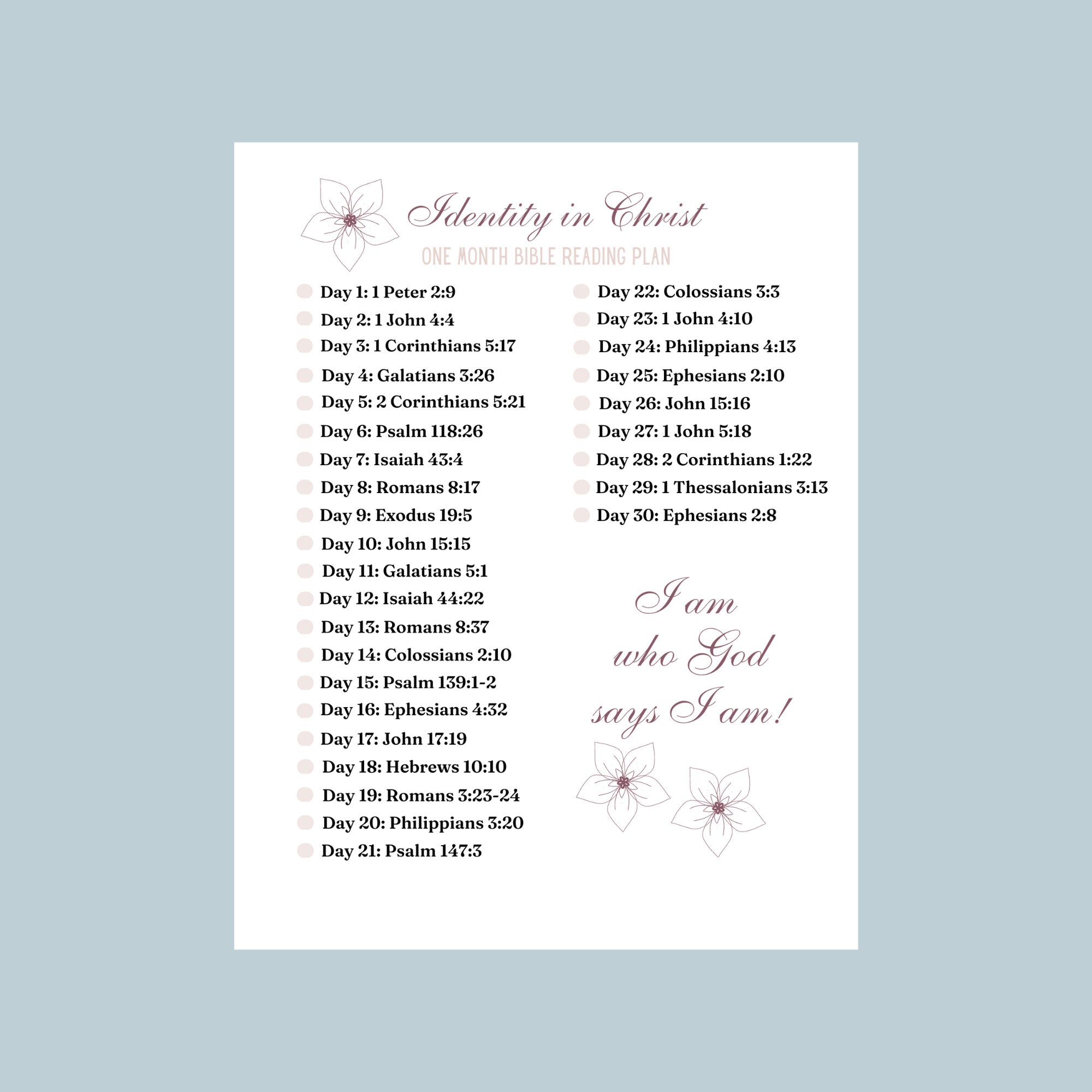 Printable Devotional, Daily Bible Study, Monthly Bible Reading Plan ...