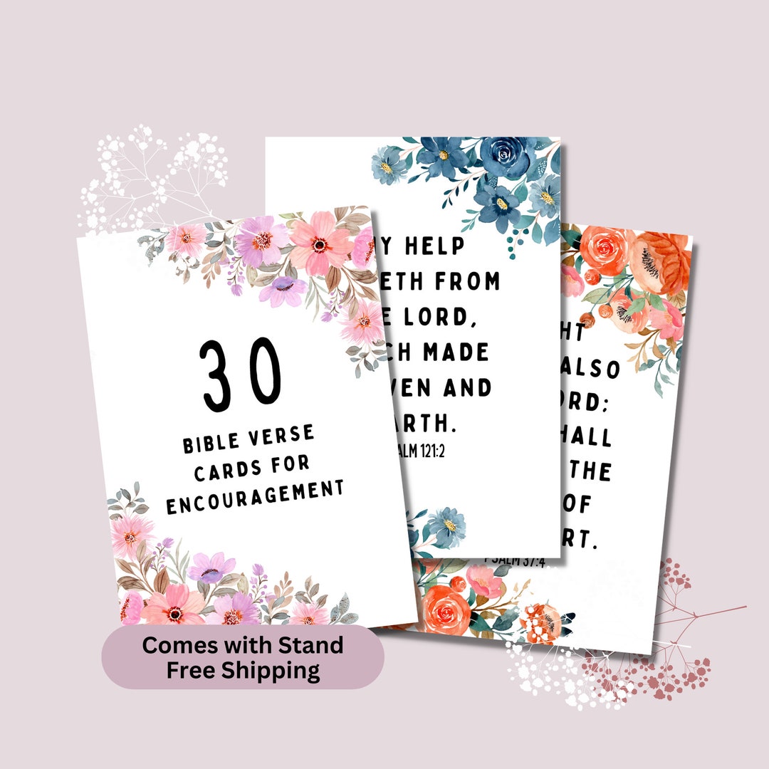 KJV Bible Verse Cards, Scripture Cards Set With Holder, Bible Verses ...