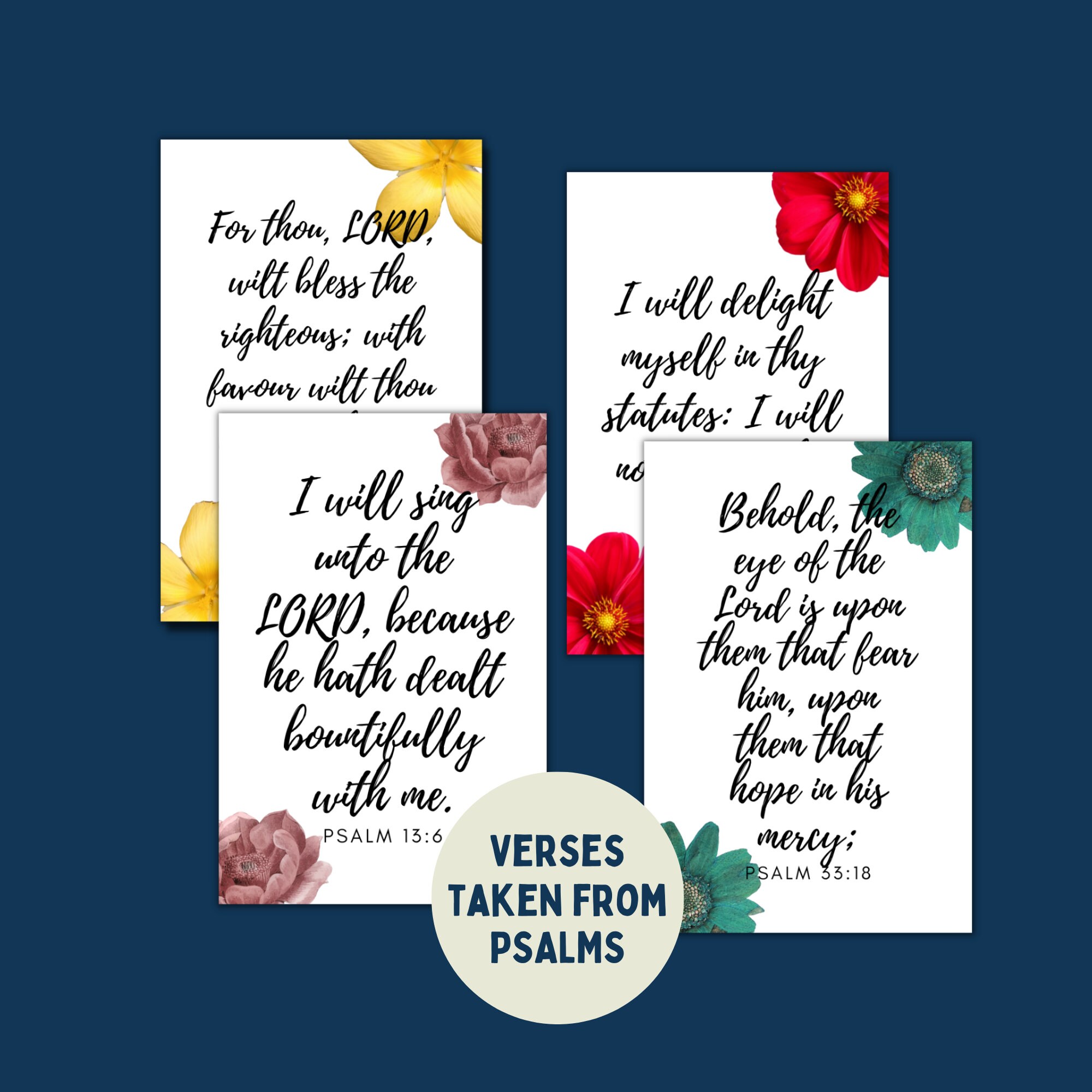 KJV Scripture Cards, Bible Verse Cards, Bible Memory Card, Printed ...
