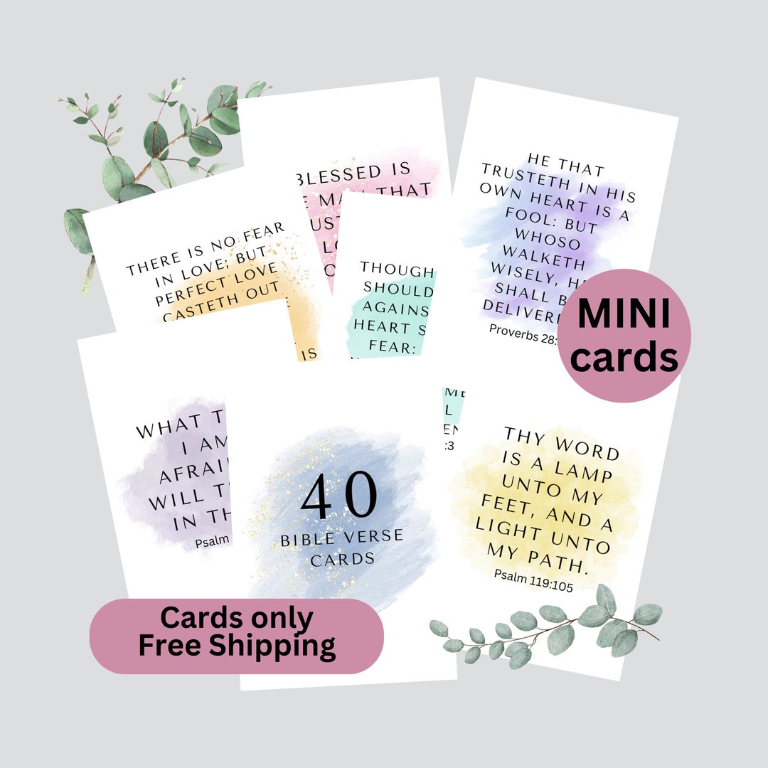 KJV Scripture Cards, Bible Verse Cards, Watercolor Scripture Cards ...