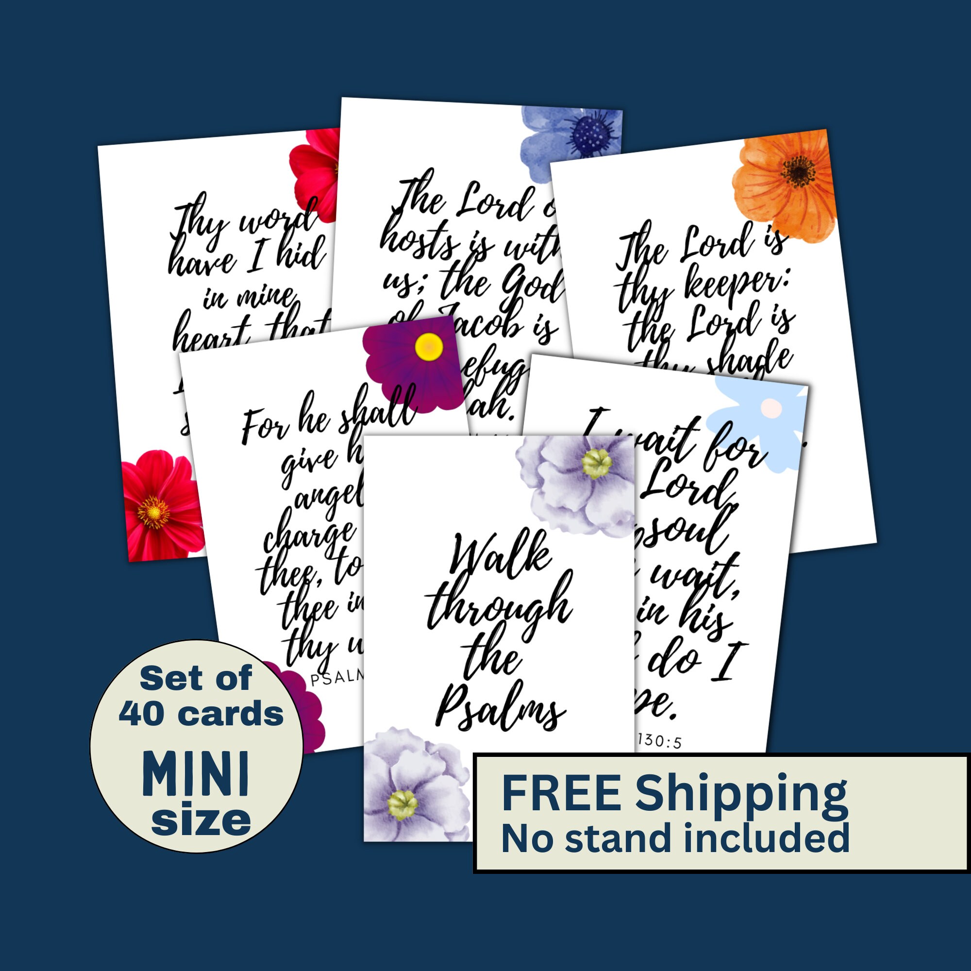 KJV Scripture Cards, Bible Verse Cards, Bible Memory Card, Printed ...