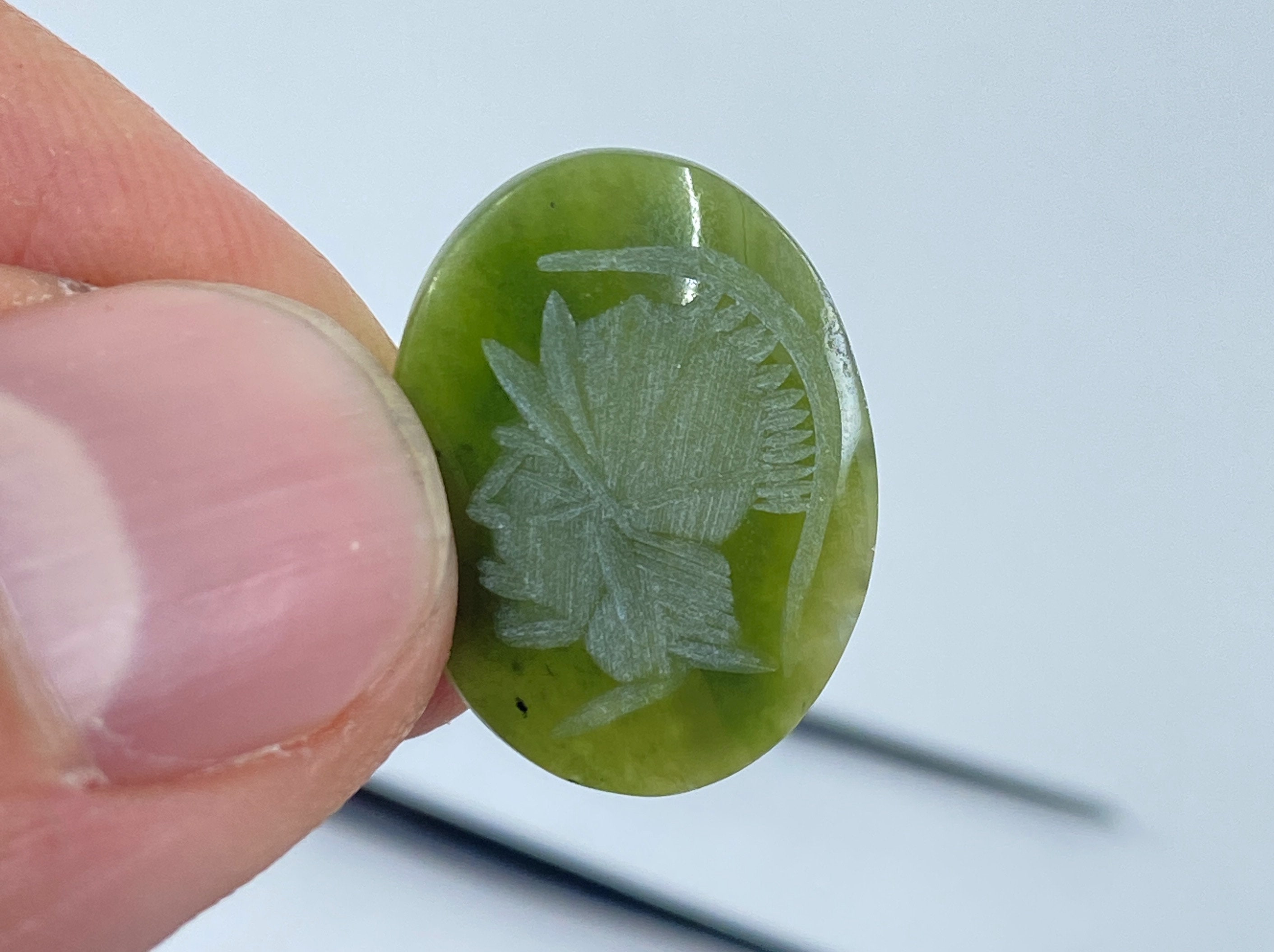 Nephrite Jade Roman Soldier Head Intaglio Oval SBBT Gemstones - Etsy