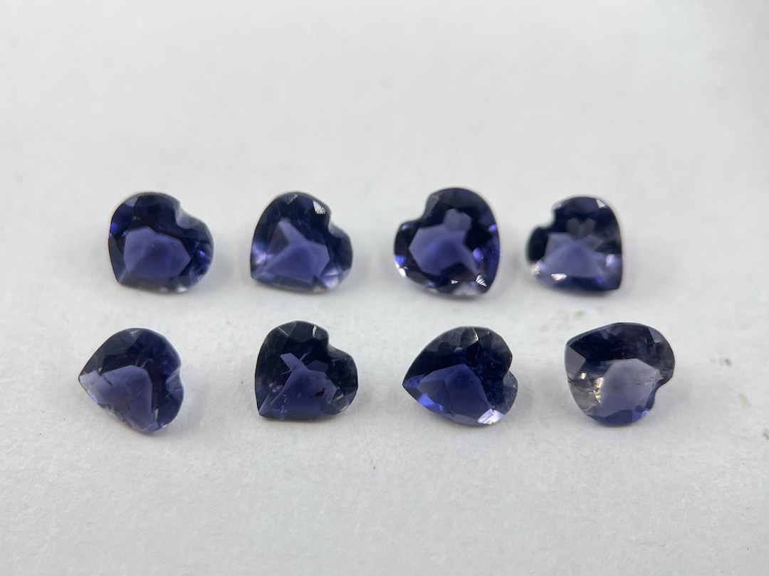 Iolite Heart Shape Faceted Loose Gemstones in 5mm for Jewellery Making ...